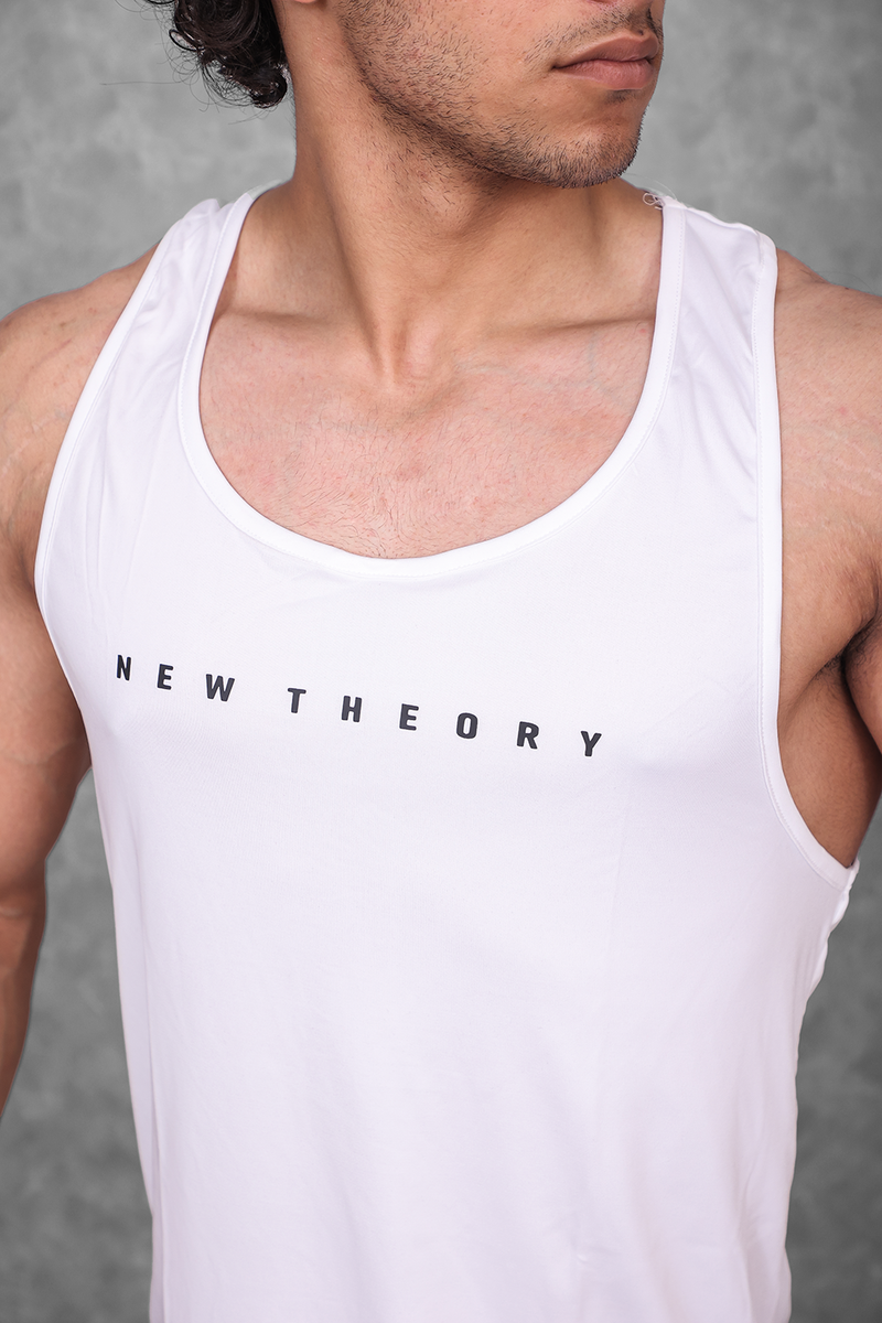 Buy White Gym Stringer for Men Online @New Theory Clothing
