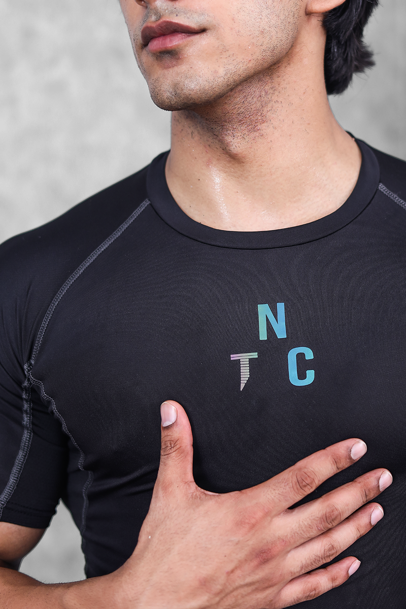 Shop Black Compression Gym T-shirt - New Theory Clothing