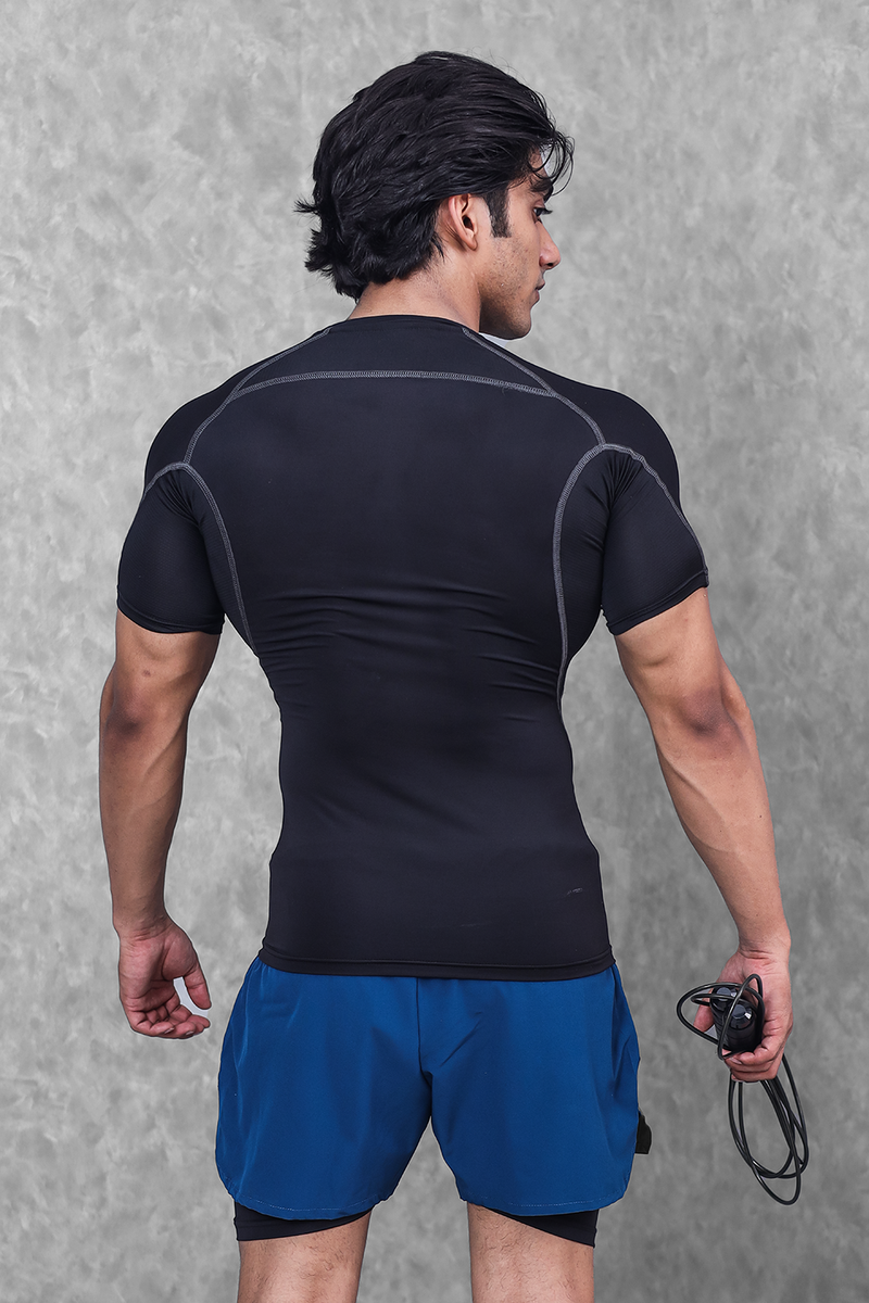 Shop Black Compression Gym T-shirt - New Theory Clothing